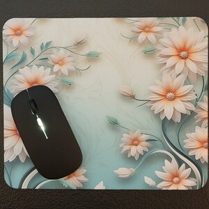 Daisy Mousepad: Teal Floral Desk Accessory - Etsy