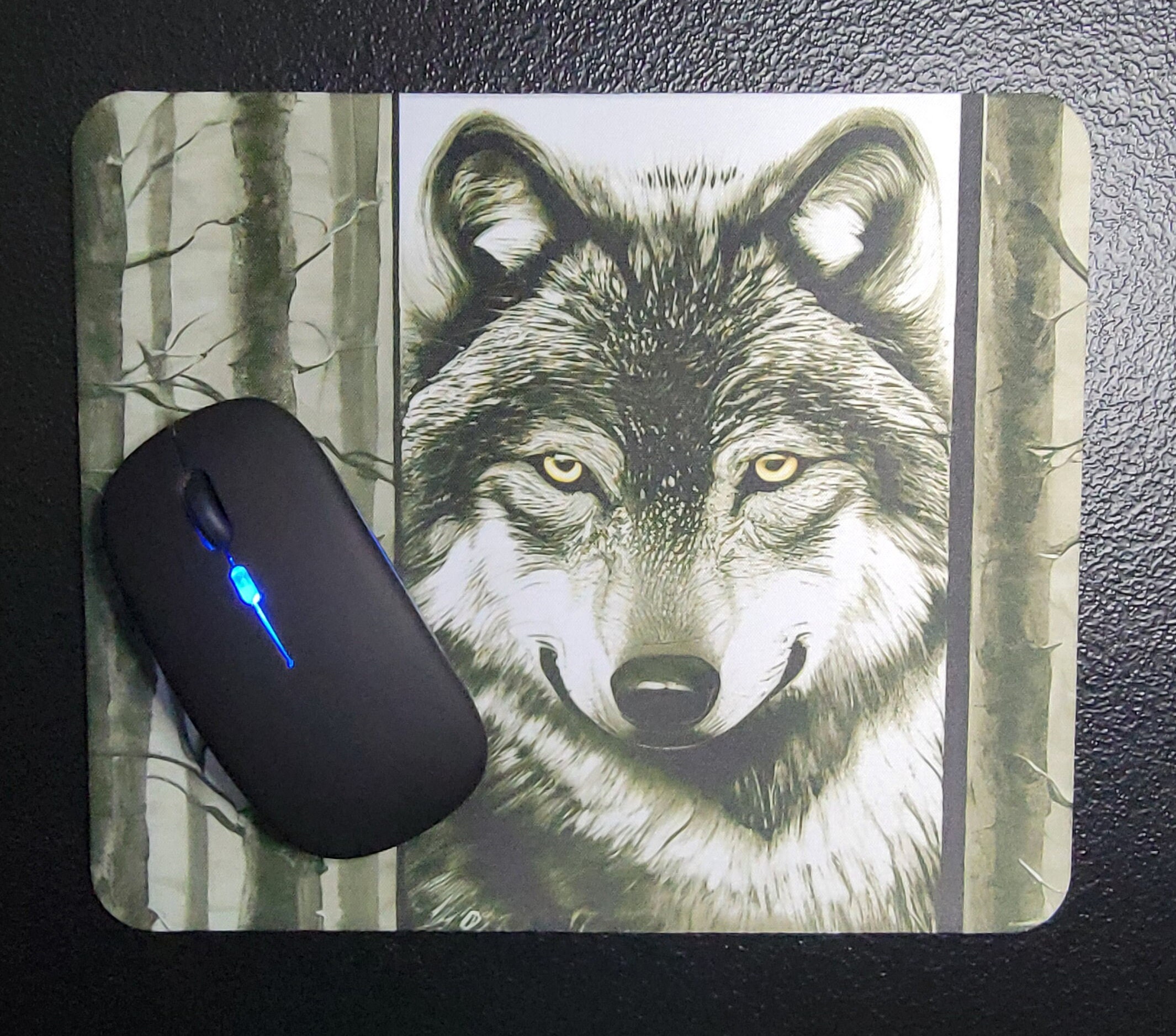 Wolf Mouse Pad: Forest Design, Desk Accessory - Etsy