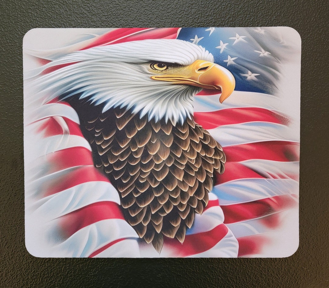 American Flag and Eagle Mouse Pad: Patriotic Desk Accessory - Etsy