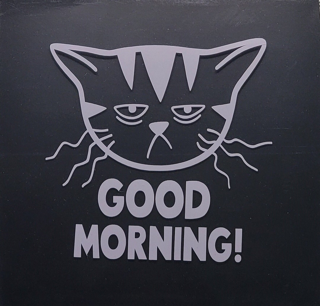 Good Morning Cat Decal, Car Window Decal, Cute Cat Decal, Cat Decal - Etsy