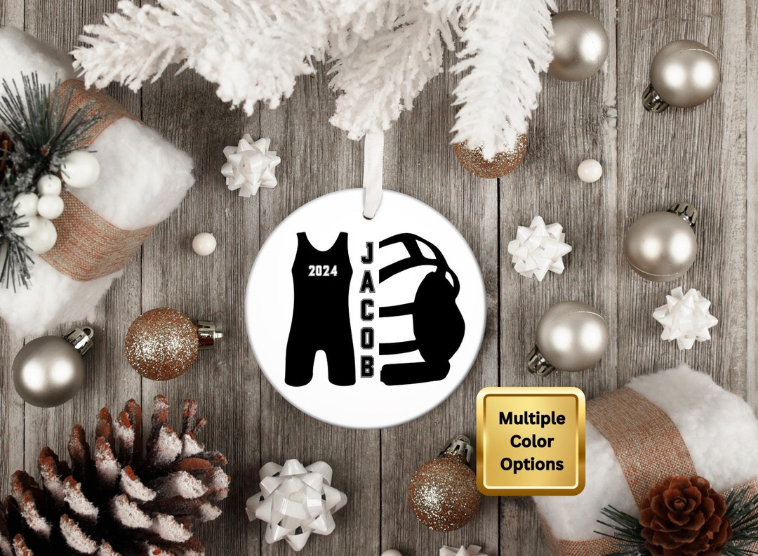 Wrestling Christmas Tree Personalized Ornament, Wrestling Coach Gift ...