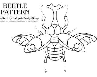 Stained Glass Insect, Stained Glass Beetle Pattern, Digital Download ...
