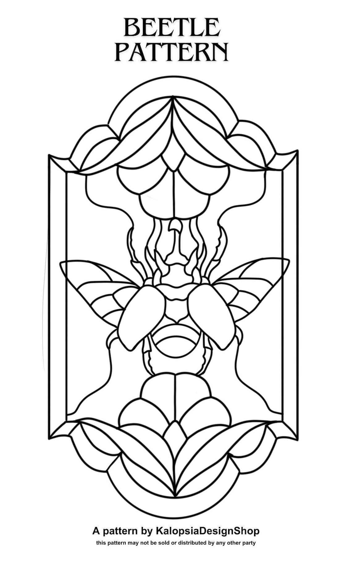 Beetle Stained Glass Pattern Download - Etsy