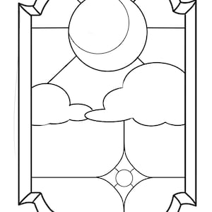 Celestial Sun and Moon Stained Glass Art Pattern - Etsy