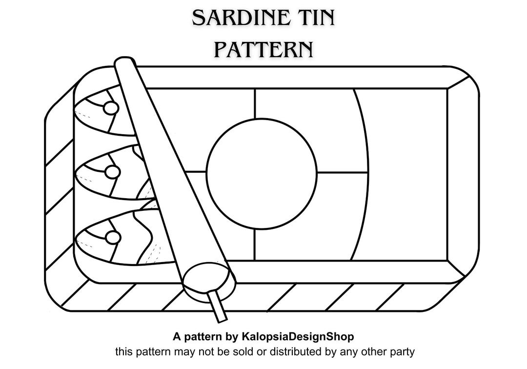 Sardine Tin Stained Glass Pattern Download - Etsy