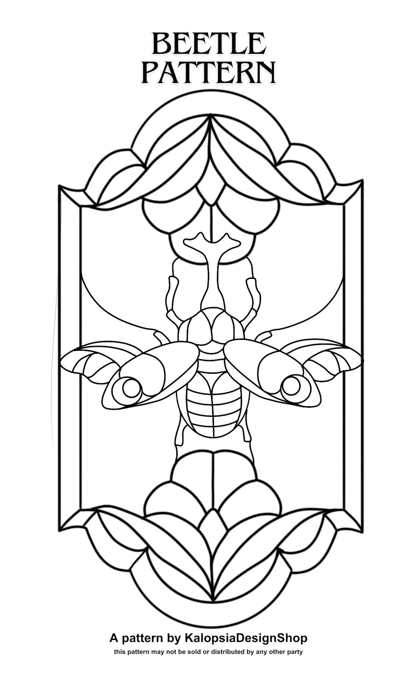Beetle Stained Glass Pattern Download - Etsy