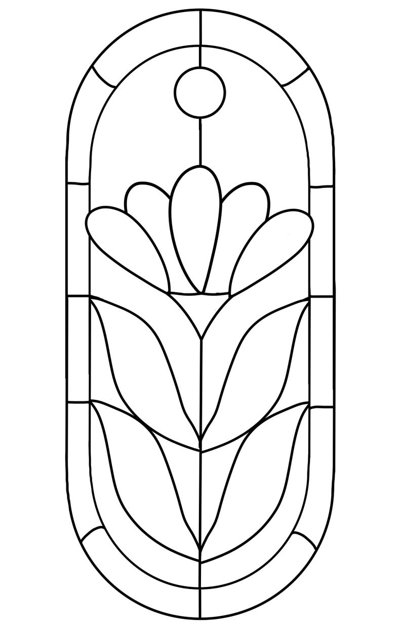Flower Stained Glass Pattern Download - Etsy