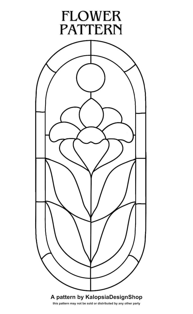 Flower Stained Glass Pattern Download - Etsy