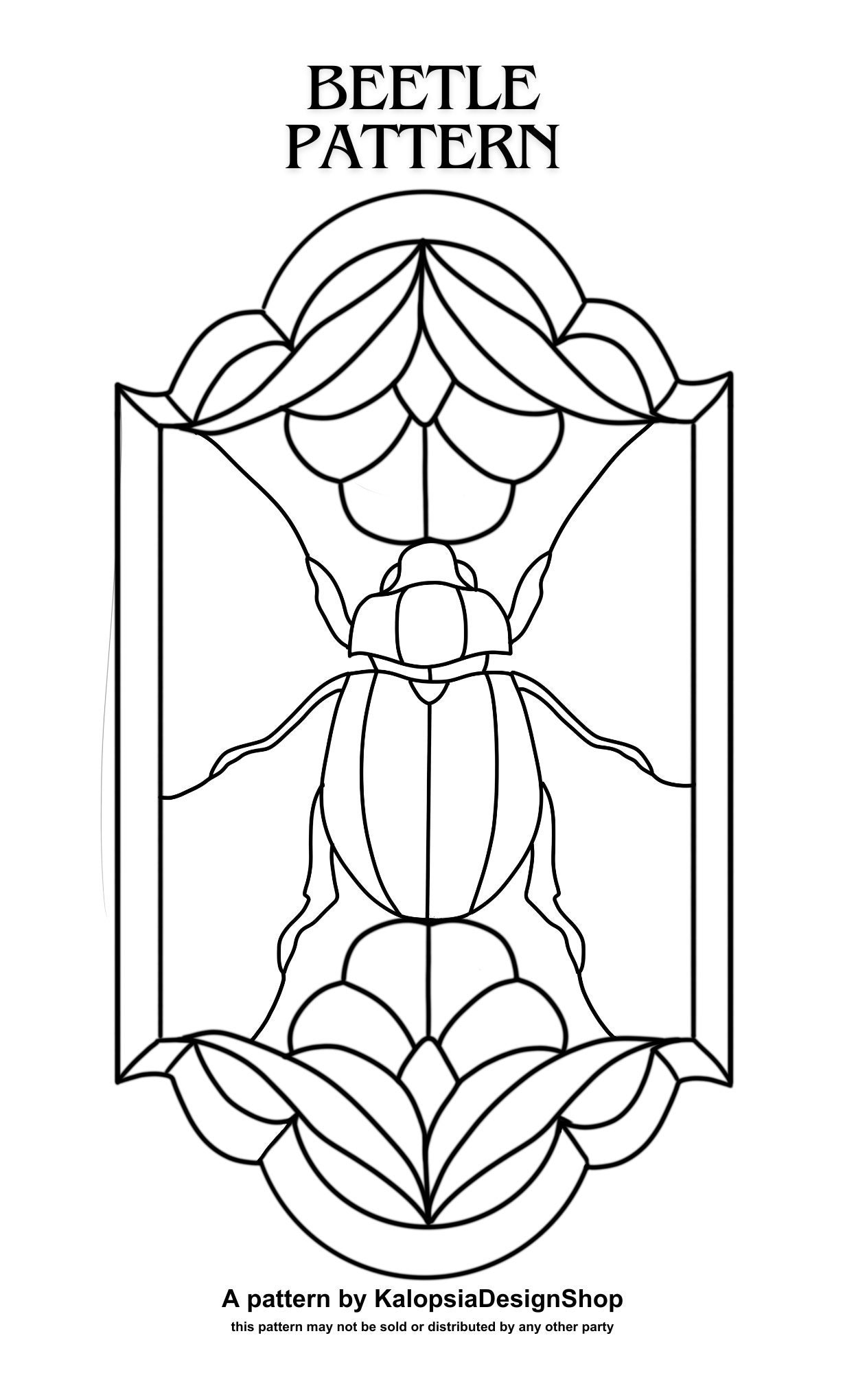 Beetle Stained Glass Pattern Download - Etsy UK