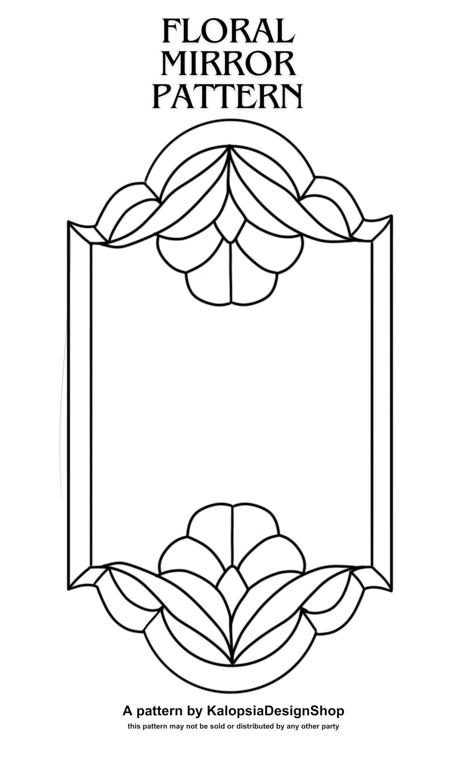 Floral Mirror Stained Glass Pattern Download - Etsy