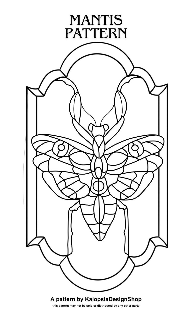 Mantis Stained Glass Pattern Download - Etsy