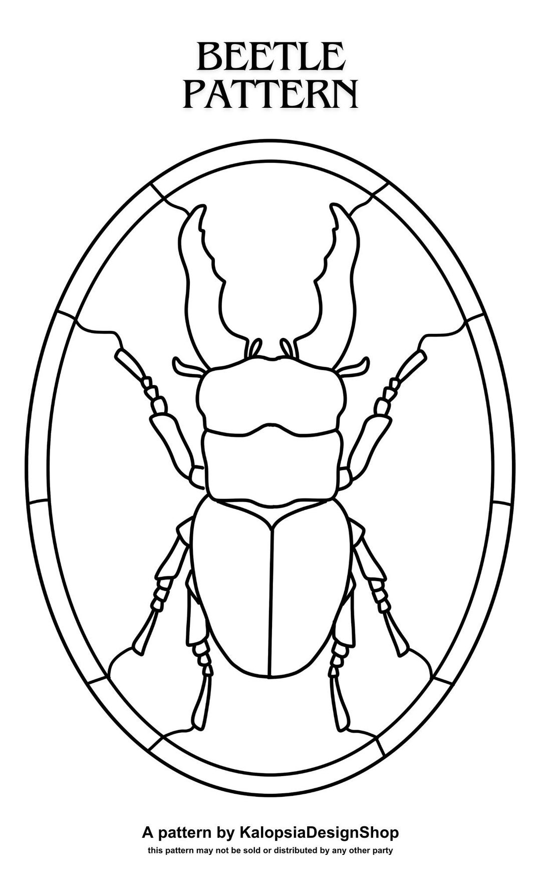 Beetle Stained Glass Pattern Download - Etsy