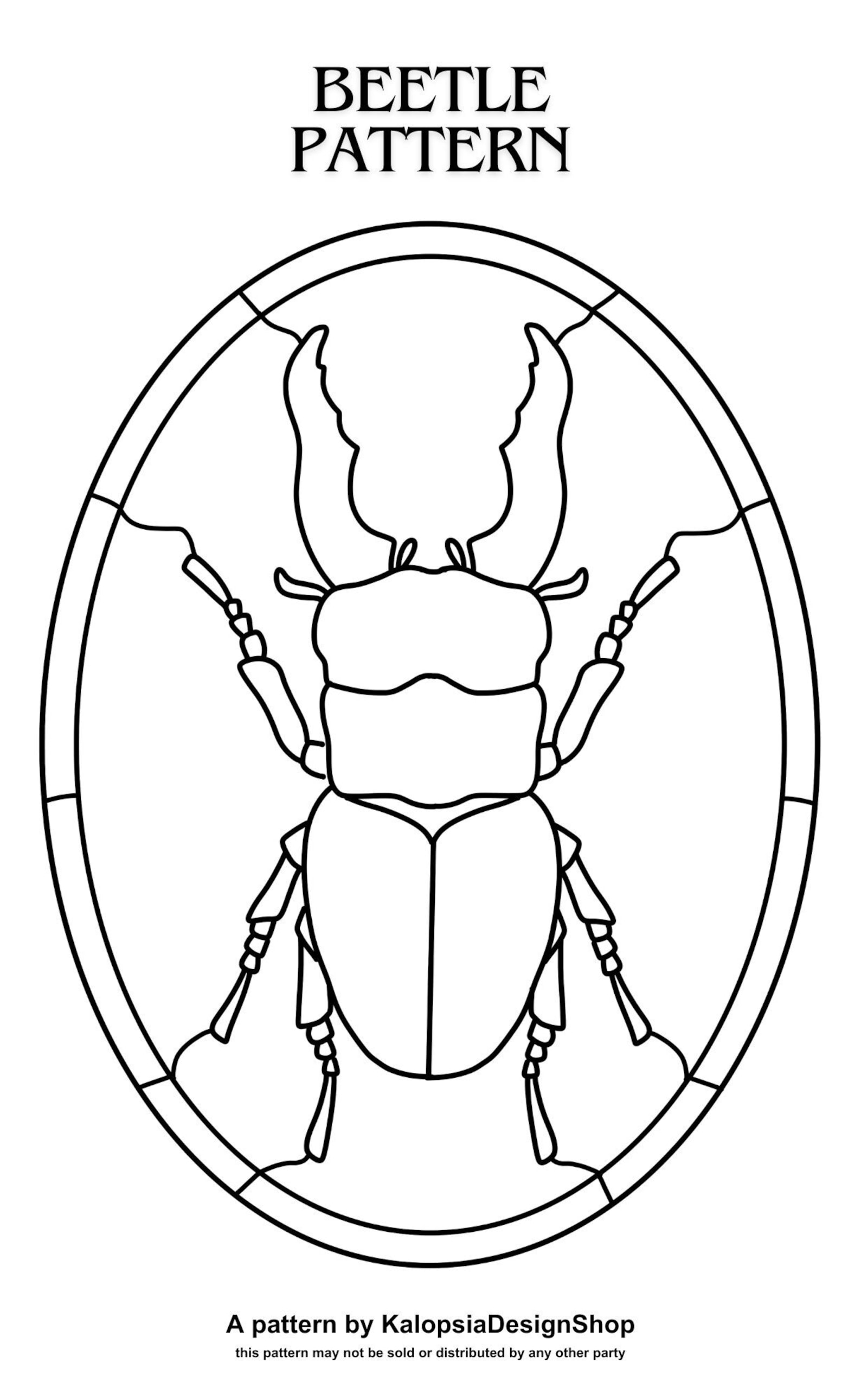 Beetle Stained Glass Pattern Download - Etsy
