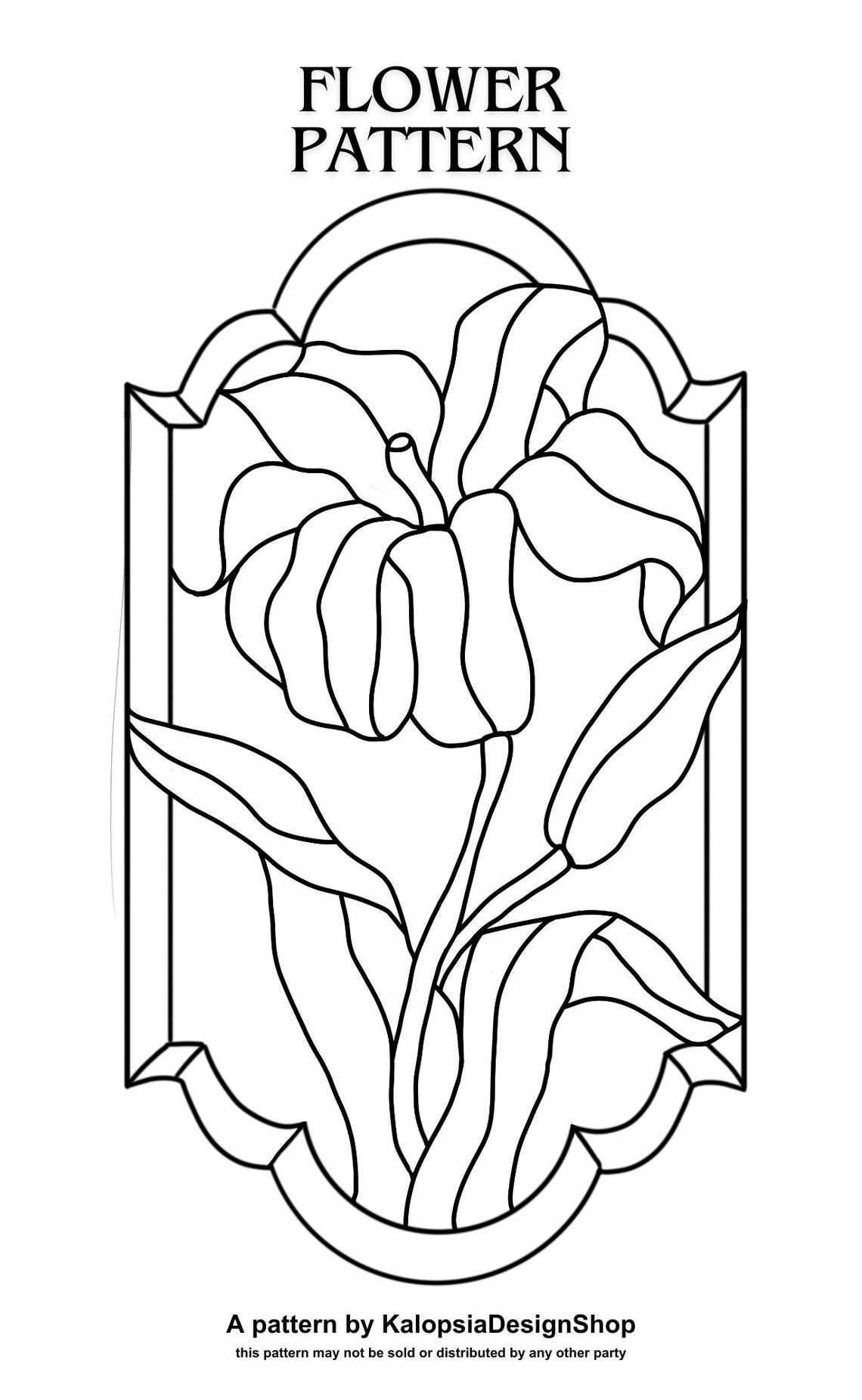 Flower Stained Glass Pattern Download - Etsy