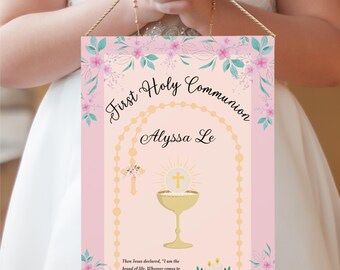 CUSTOMIZED First Holy Communion Banner, Child's Name Banner for First ...
