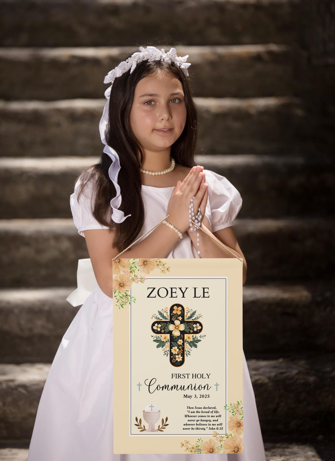 CUSTOMIZED First Holy Communion Banner, Child's Name Banner for First ...