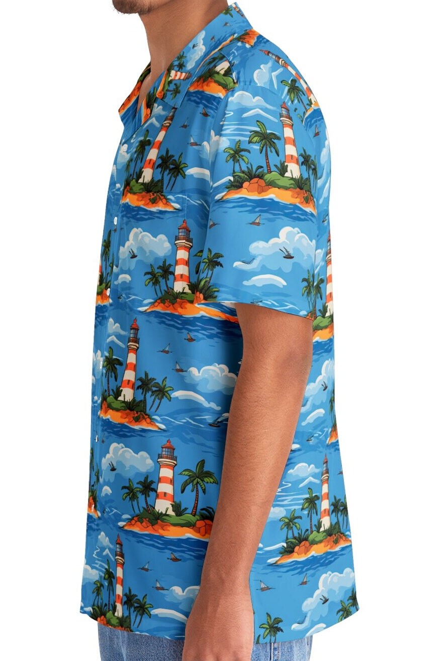 Sizes S to 5XL Lighthouse Beach and Palm Trees Tessellation - Etsy