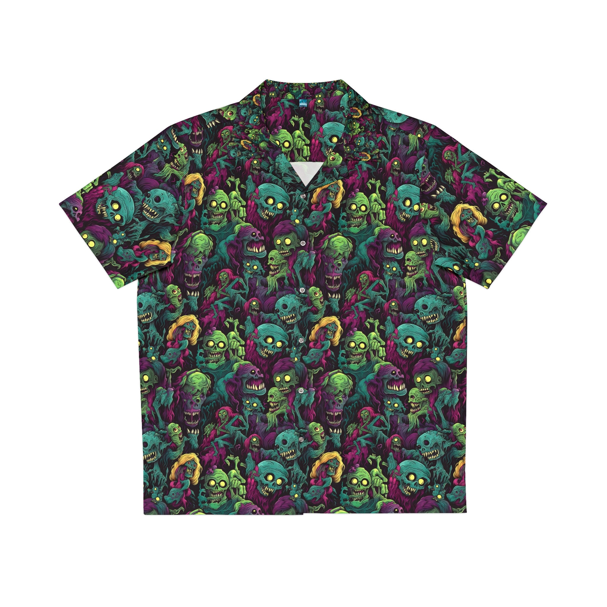 Unisex Zombie Halloween Hawaiian Shirt: Vibrant & Hyper-detailed ...
