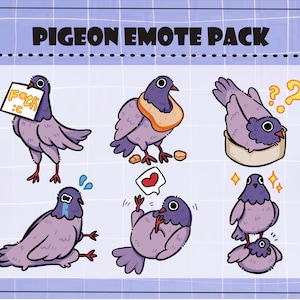 PIGEON EMOTES (6) | Twitch | Discord | Youtube | Streaming | Cute ...