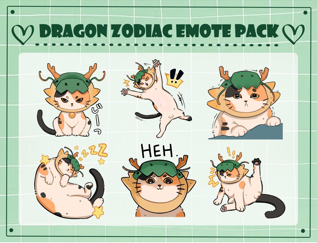 DRAGON ZODIAC EMOTES (6) | Twitch | Discord | Youtube | Streaming ...