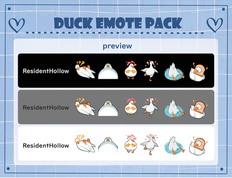 DUCK EMOTES (6) | Twitch | Discord | Youtube | Streaming | Cute Kawaii ...