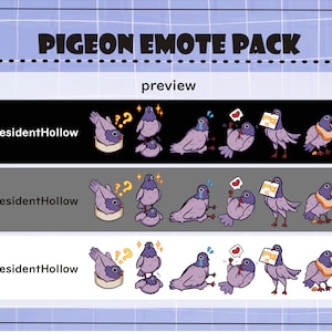 PIGEON EMOTES (6) | Twitch | Discord | Youtube | Streaming | Cute ...
