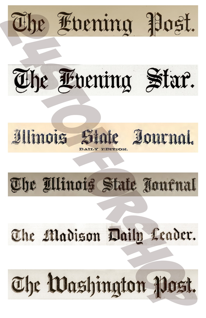 24 Old Newspaper Names Vintage Newspaper Lables Old Signs - Etsy