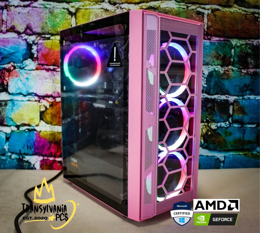Custom RGB Pink Gaming Computer Build Ryzen 5 NVIDIA 1060 - Etsy