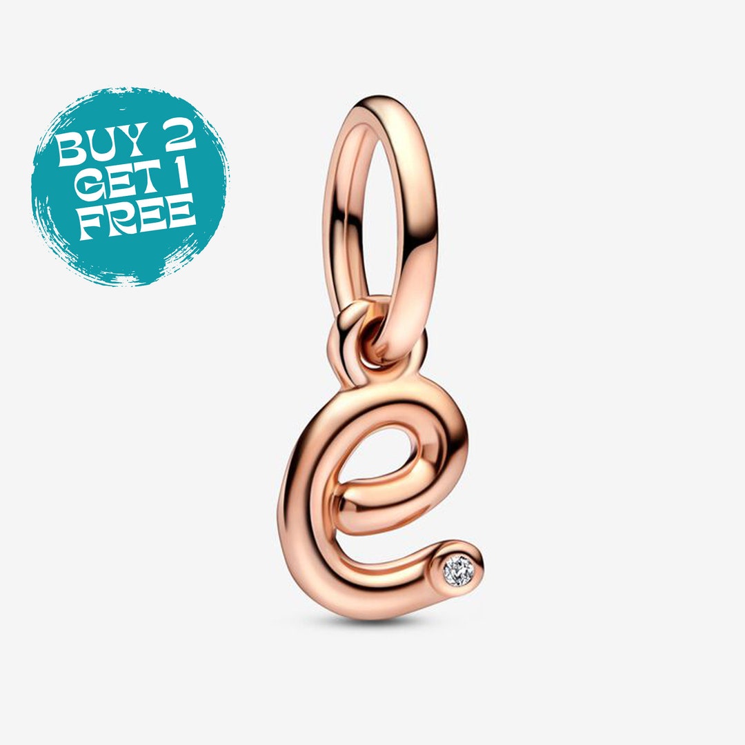 Letter E Script Alphabet Dangle Charm 925 Sterling Silver - Etsy