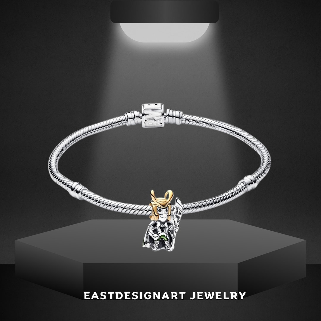 Loki Charm & Logo Clasp Snake Chain Bracelet Set 925 - Etsy UK
