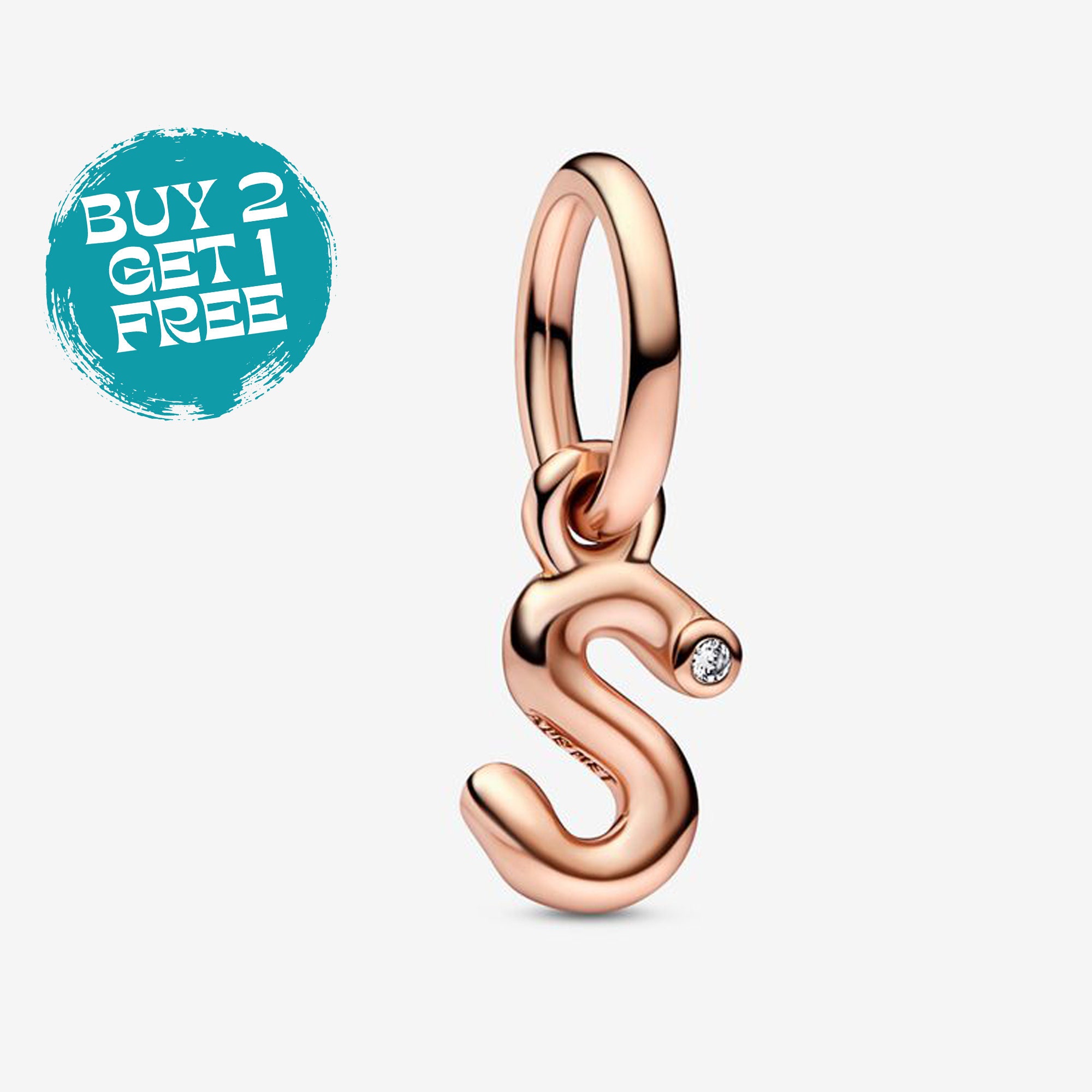 Letter S Script Alphabet Dangle Charm 925 Sterling Silver - Etsy