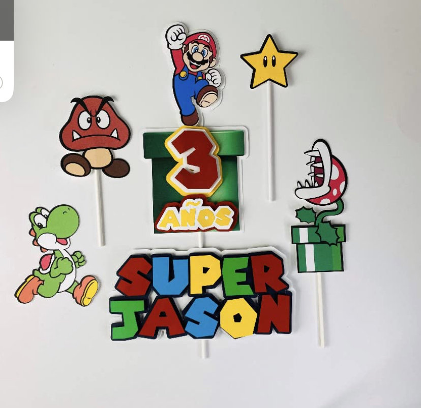 Mario Cake Topper Birthday Customized - Etsy