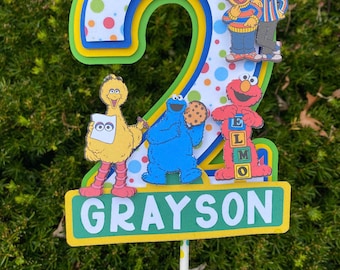 Sesame Street Cake Topper, Sesame Street Birthday Party, Birthday Decor ...