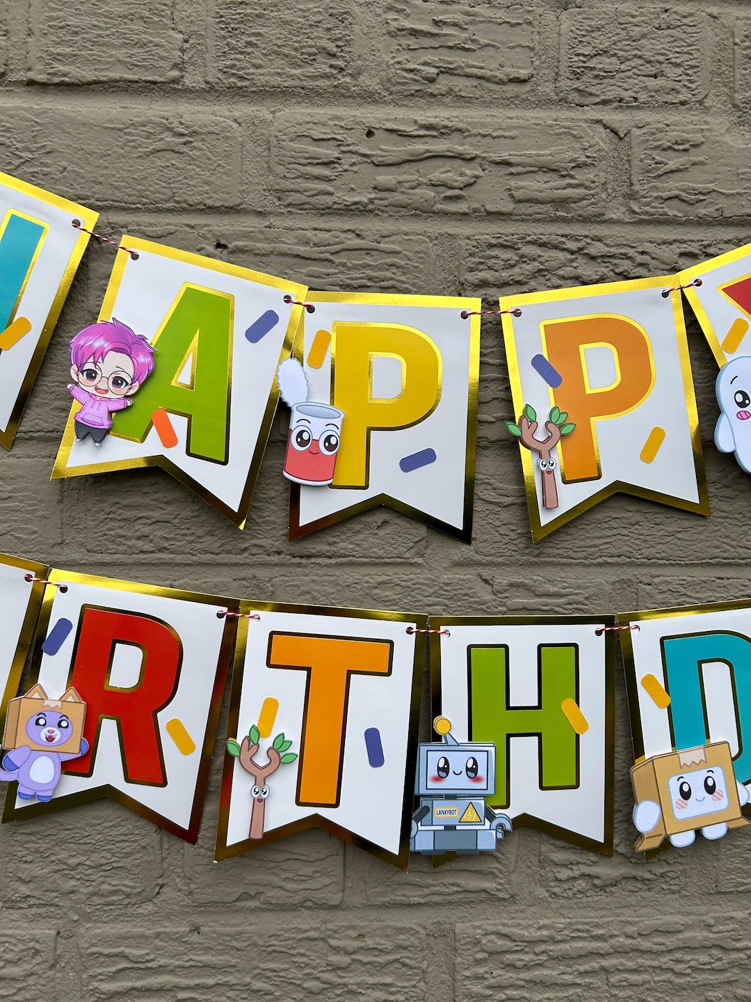 Banner Happy Birthday Lanky Box - Etsy