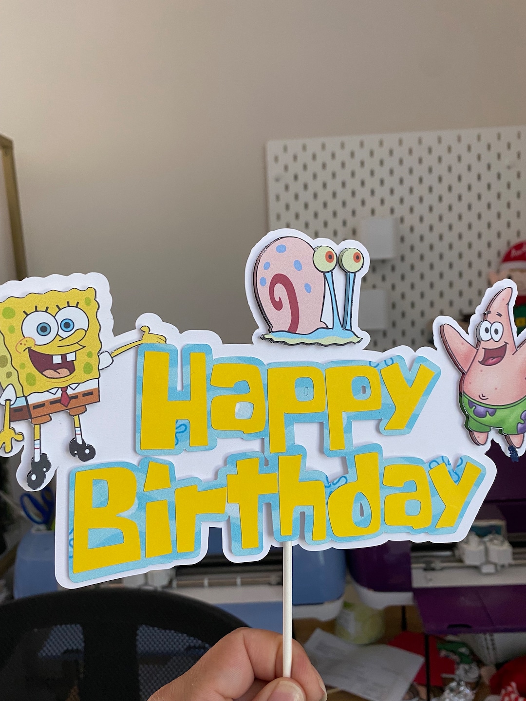Spongebob Cake Topper Happy Birthday Cake Topper - Etsy
