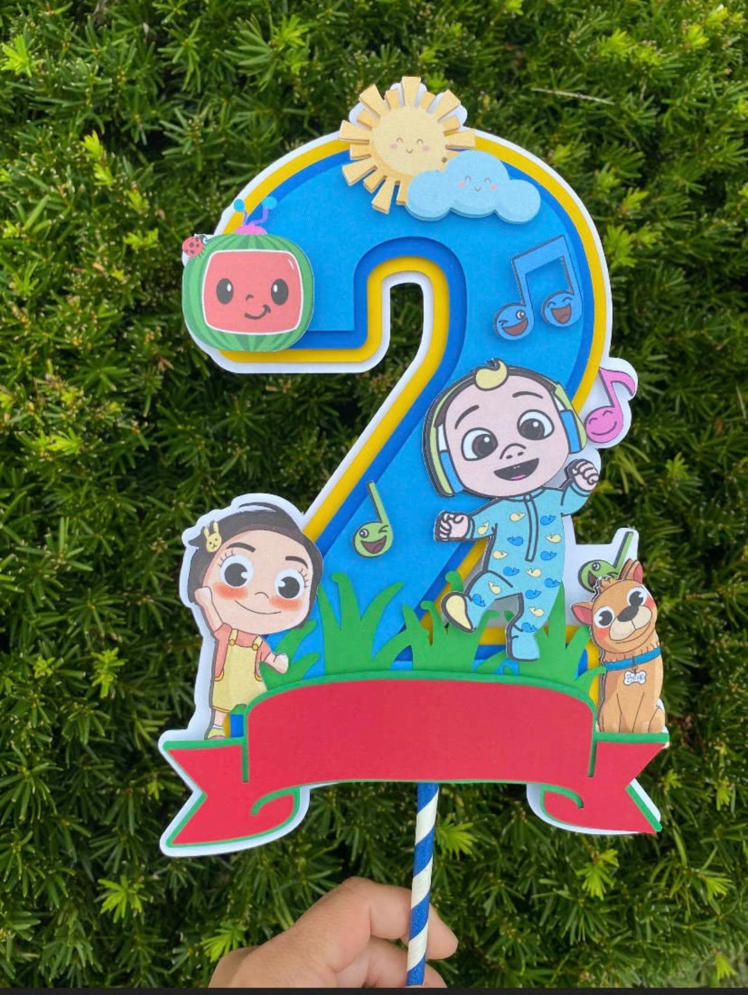 Coconut Cake Topper Birthday Personalized Birthday Decoration - Etsy