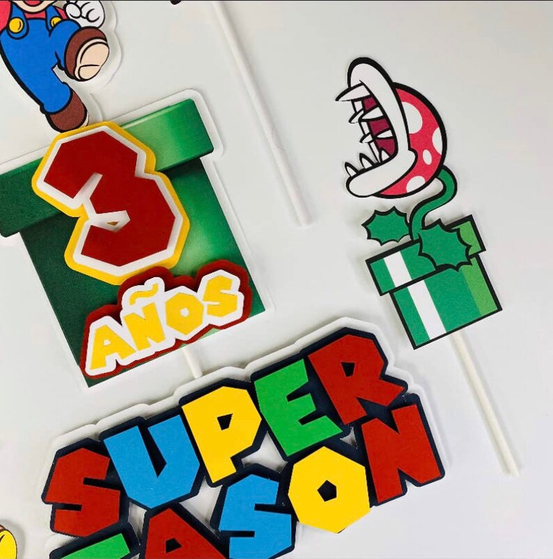 Mario Cake Topper Birthday Customized - Etsy