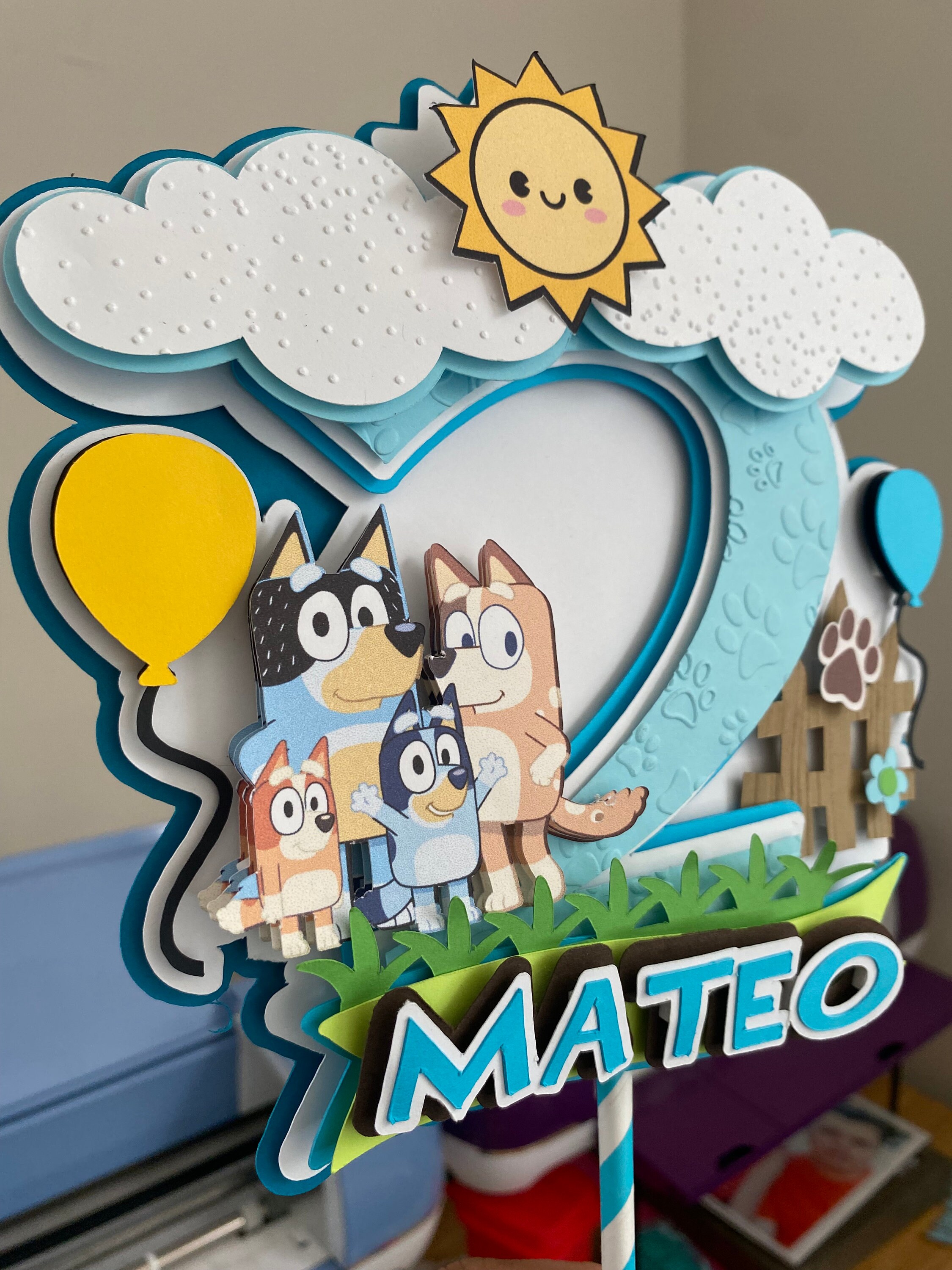 Bluey Cake Topper Birthday Customized - Etsy