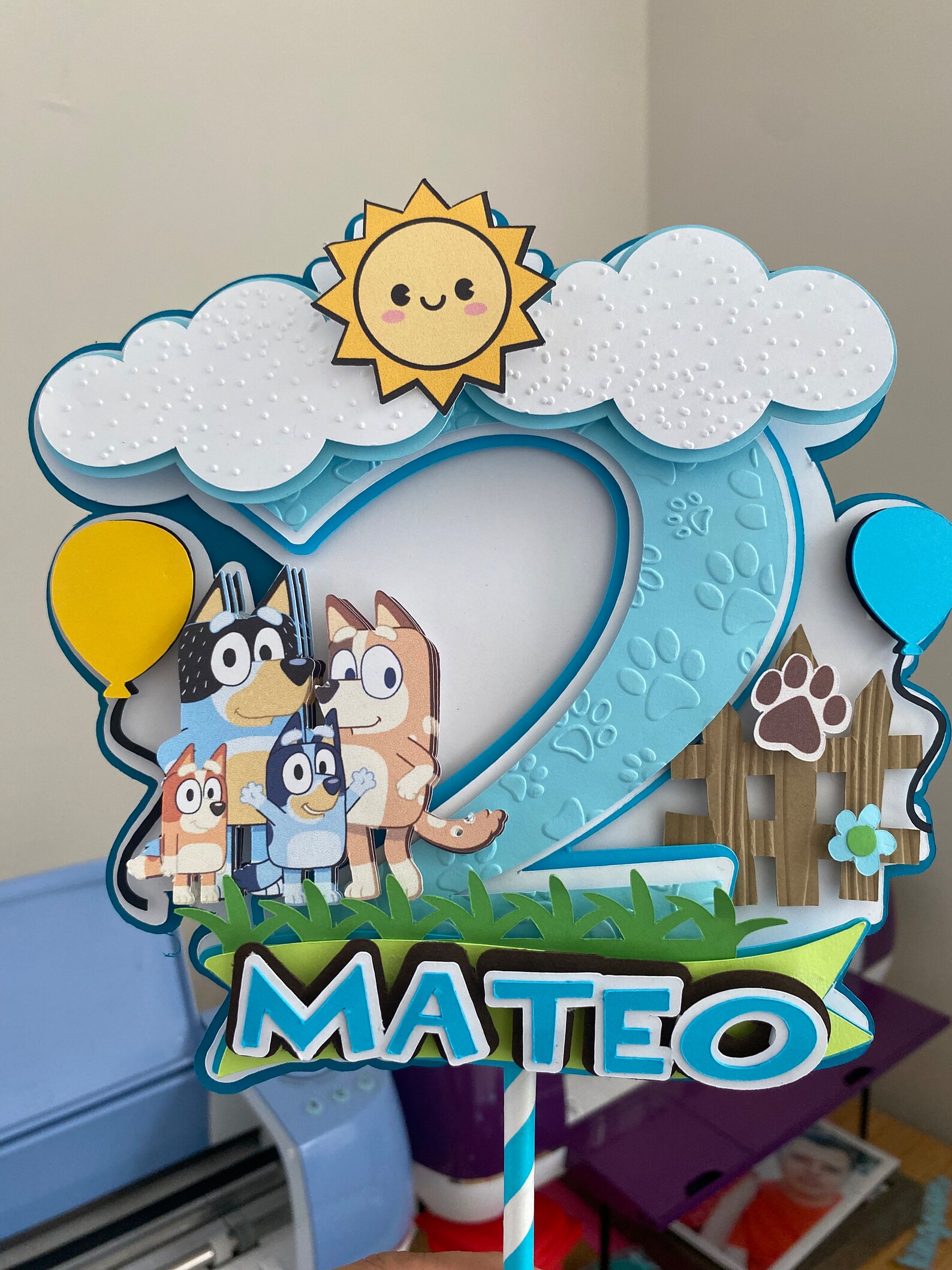 Bluey Cake Topper Birthday Customized - Etsy