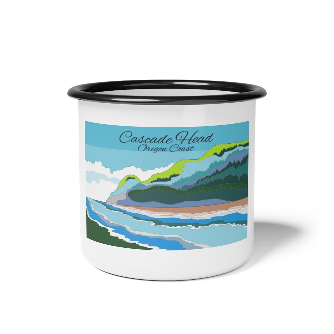 Cascade Head Oregon Coast Travel Camping Enamel Camp Cup 12oz - Etsy