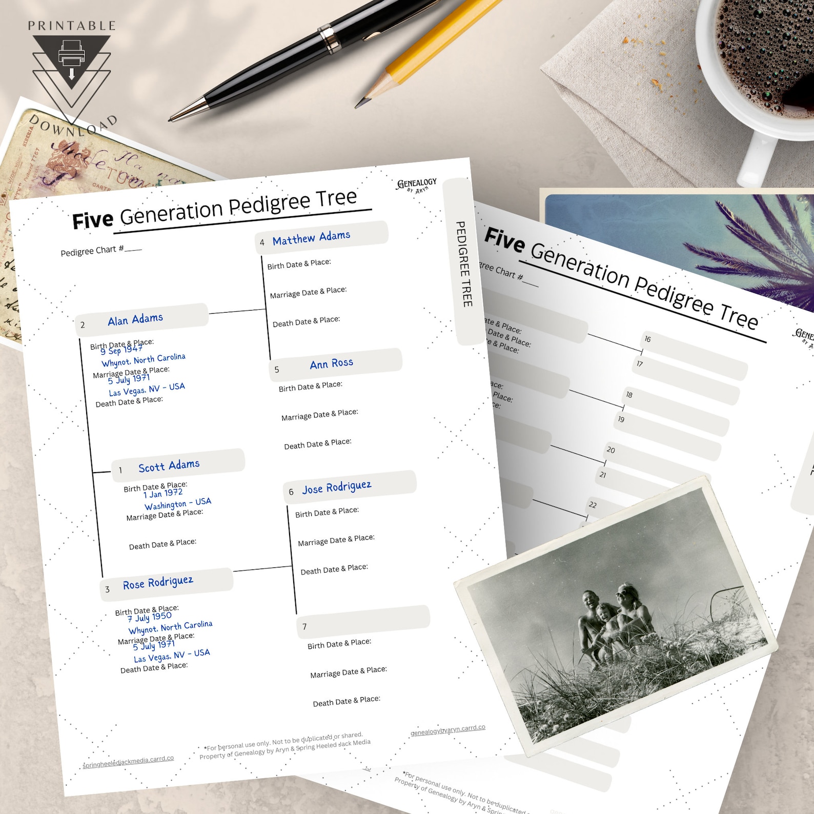 Family History Starter Bundle: Genealogy PDF Worksheets to Organize and ...