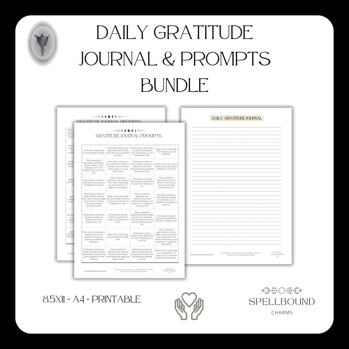 Daily Gratitude Prompts & Journal Bundle - Etsy