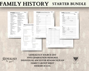 Family History Worksheet Bundle Worksheets PDF Genealogy - Etsy