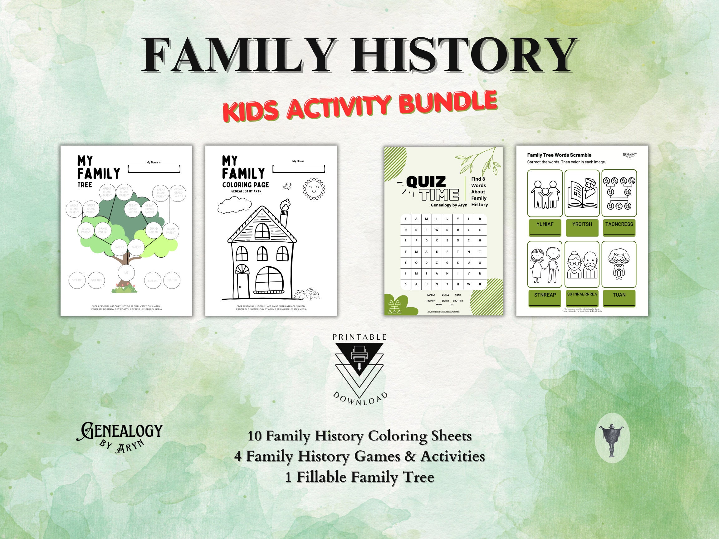 Family History Kids Activity Bundle - Etsy