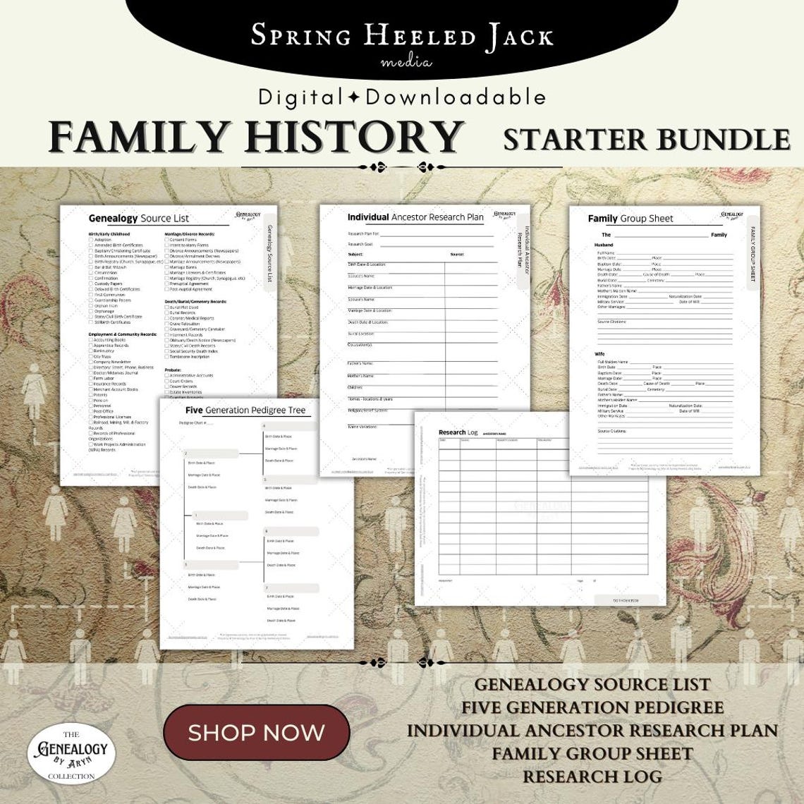 Family History Starter Bundle: Genealogy PDF Worksheets to Organize and Trace Your Family ...