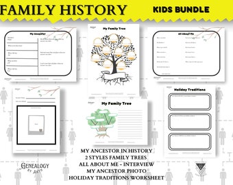 Family History Starter Bundle: Genealogy PDF Worksheets to Organize and ...