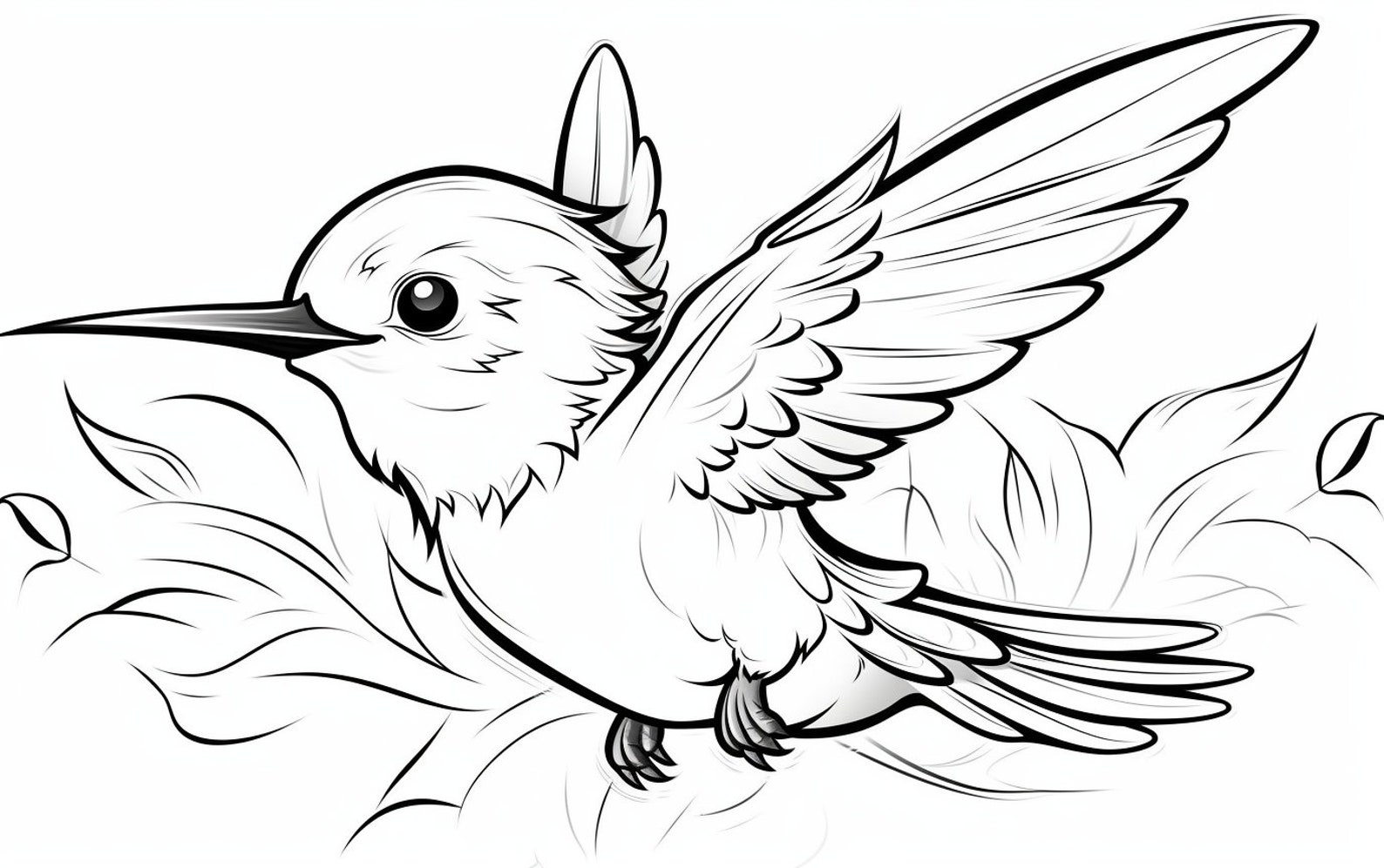 Baby Hummingbird Kids Coloring Book Image - Etsy