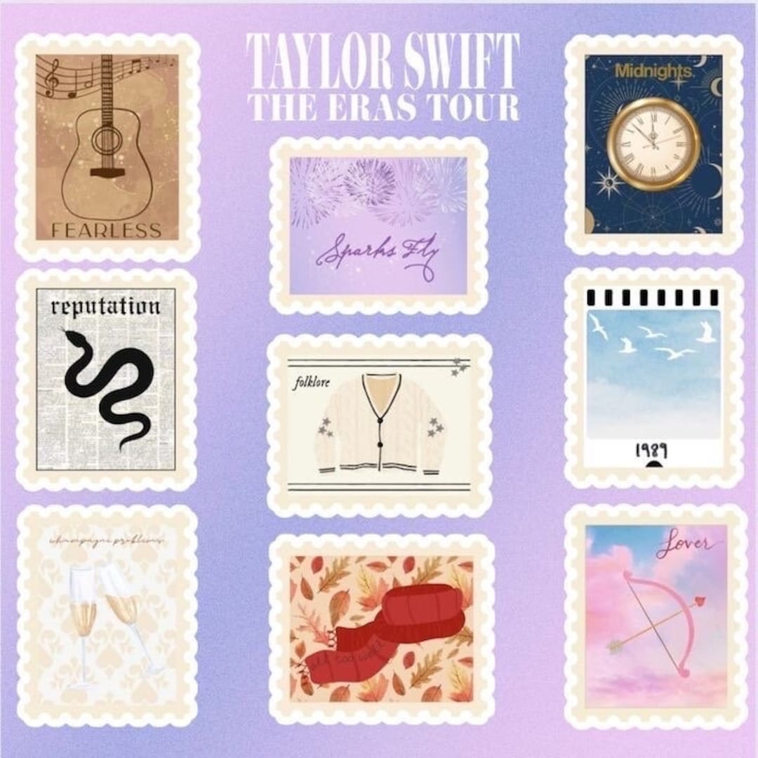 The Eras Tour Sticker Pack, Taylor Swift, Swiftie Waterproof Stickers ...