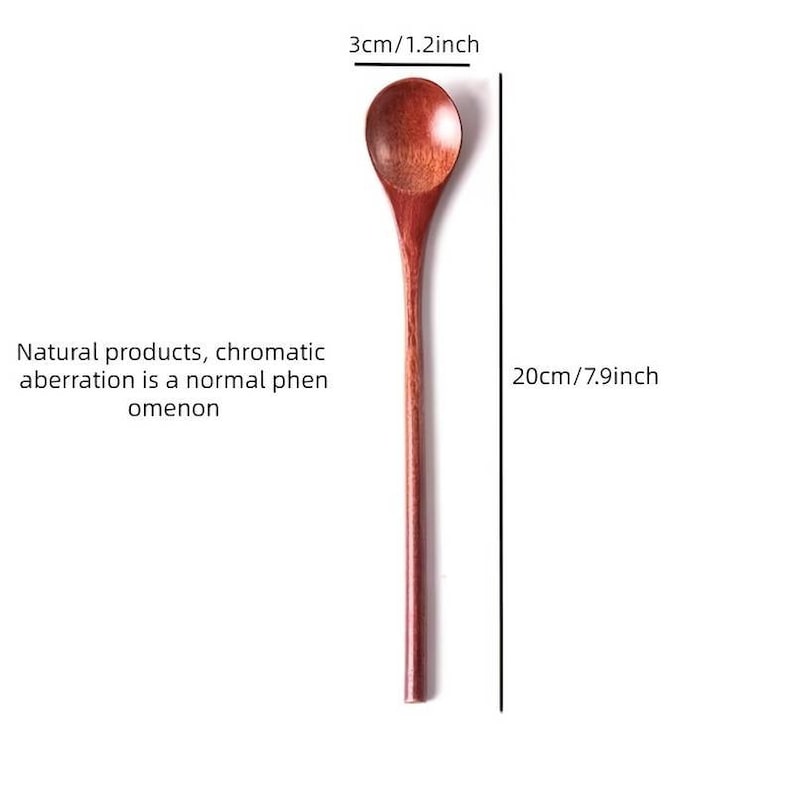 10-piece Handcrafted Long Handle Wooden Spoon Set for Kitchen Mixing ...