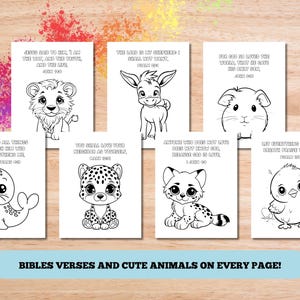 32 Bible Verse & Cute Animals Coloring Pages for Kids | Cute Animal ...